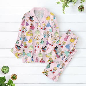 Disney Princess Pajama Set, Princess Pajamas Christmas, Princess Womens ...