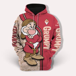 Grumpy Dwarf 3D Hoodie, Disney Dwarf Tshirt, Snow White Sweatshirt ...