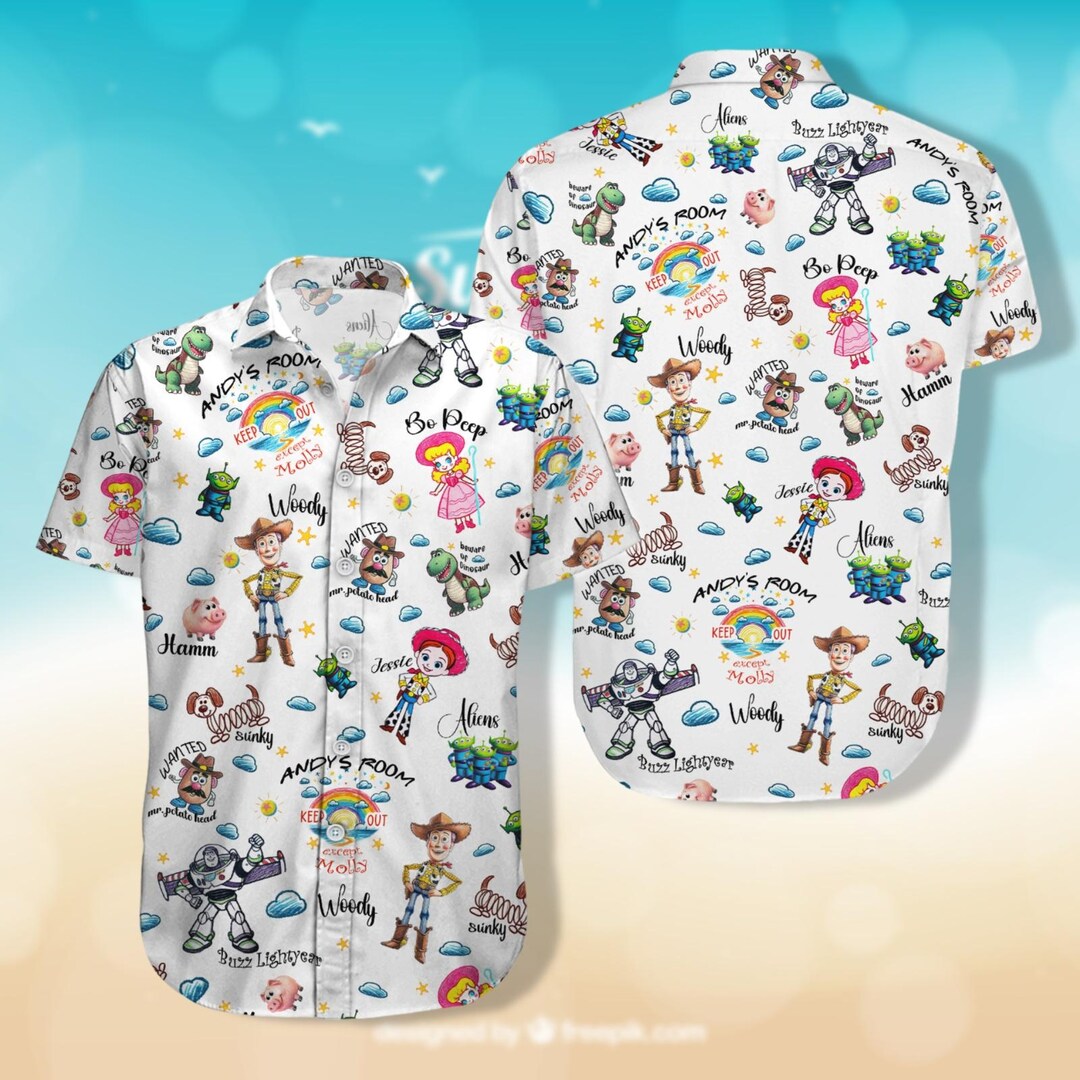 Toy Story Cartoon Button Shirt, Disneyland Button up Shirt, Funny Toy ...