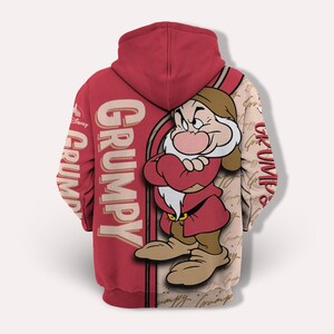 Grumpy Dwarf 3D Hoodie, Disney Dwarf Tshirt, Snow White Sweatshirt ...