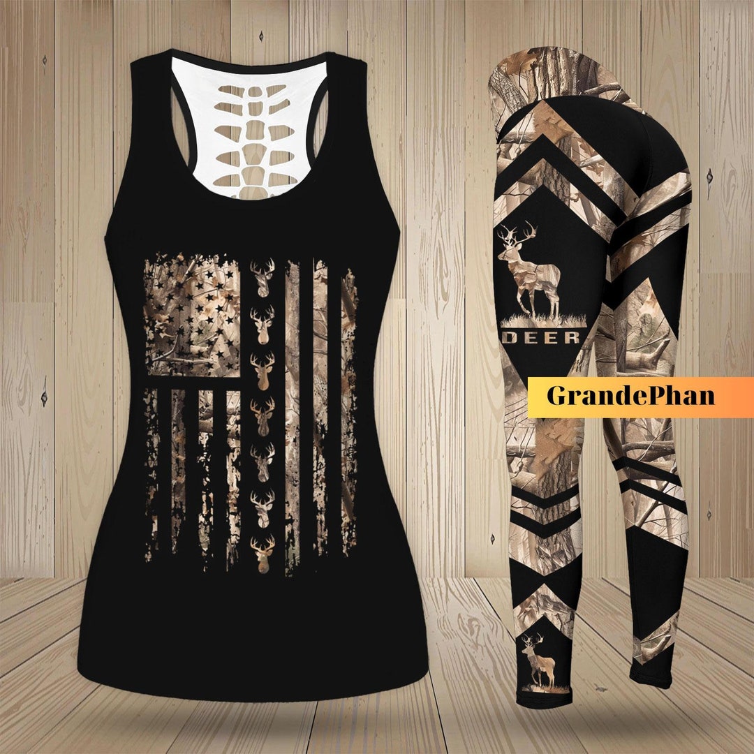 Deer Hunting Tank Top/leggings Deer USA Flag Tank Top Nature - Etsy