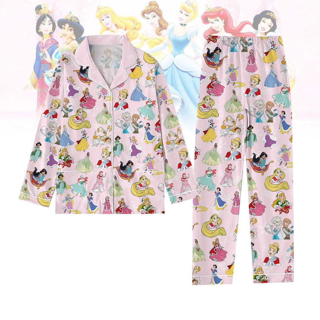 Disney Princess Pajama Set, Princess Pajamas Christmas, Princess Womens ...