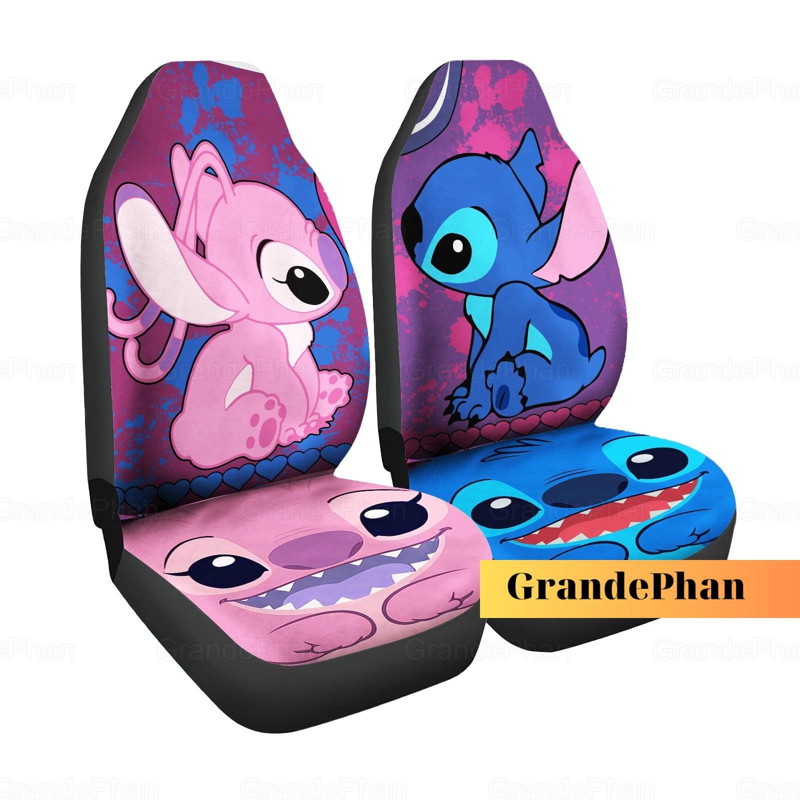 Stitch and Angel Car Seat Cover, Stitch Auto Seat Cover, Seat Covers ...