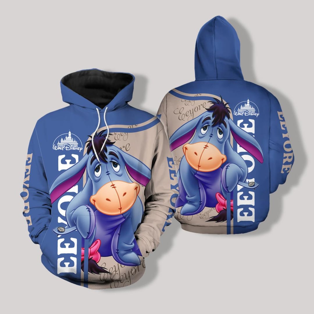 Disney Eeyore 3D Hoodie, Cute Eeyore Hoodie S-5XL, Eeyore 3D All Over ...
