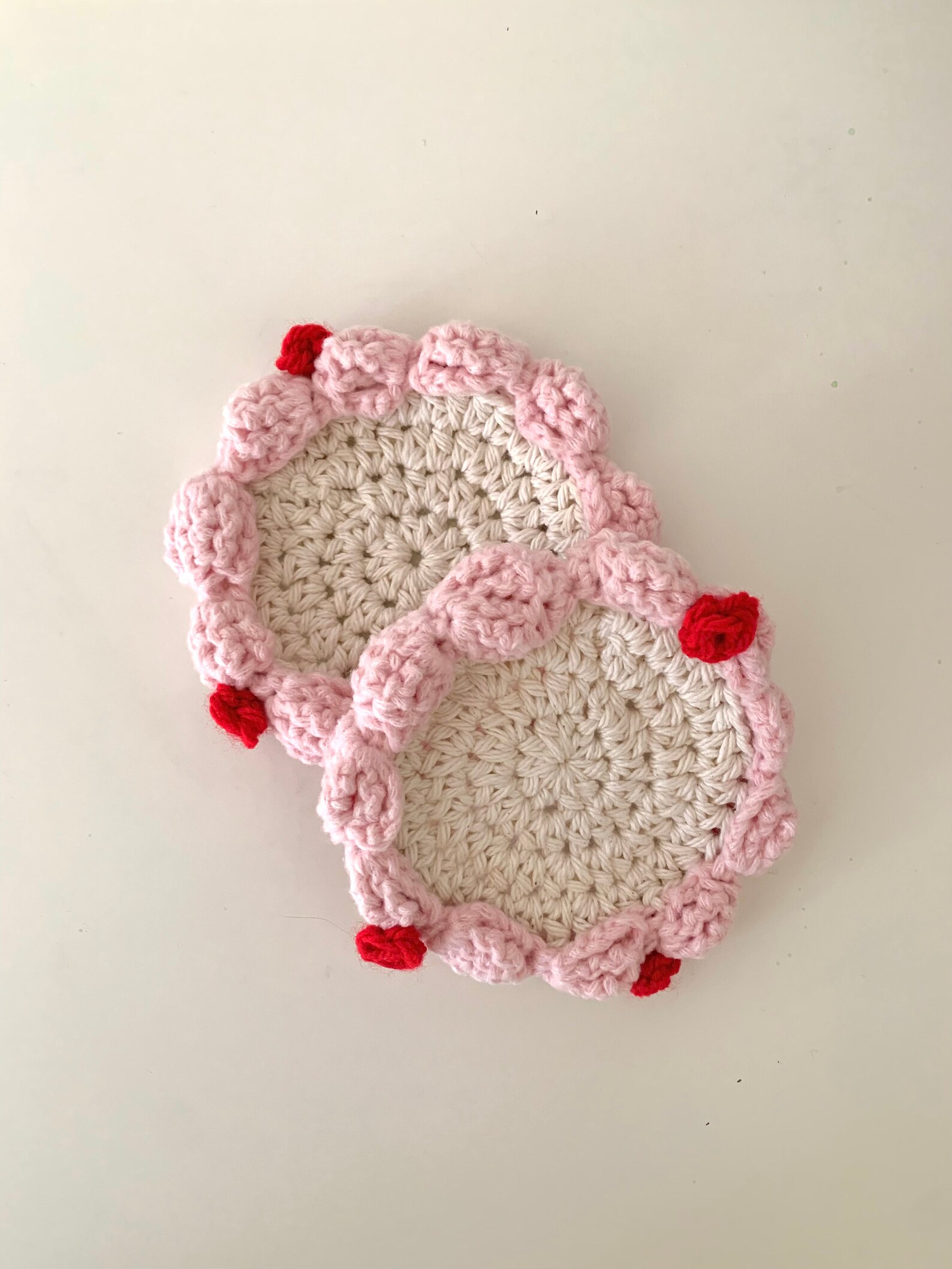 Crochet Cake Coasters Set of Crochet Strawberry & Blueberry Coasters ...