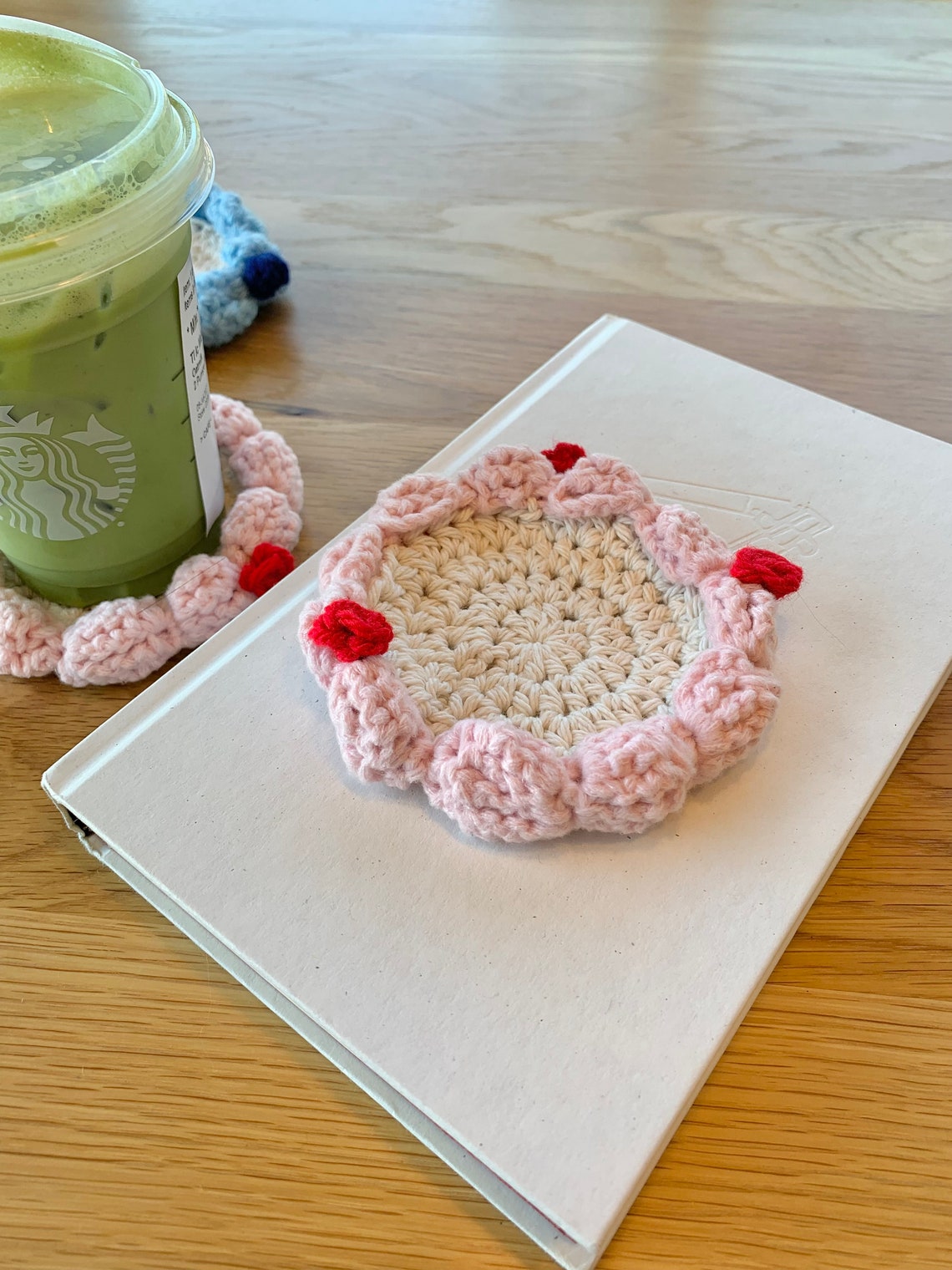 Crochet Cake Coasters Set of Crochet Strawberry & Blueberry Coasters ...