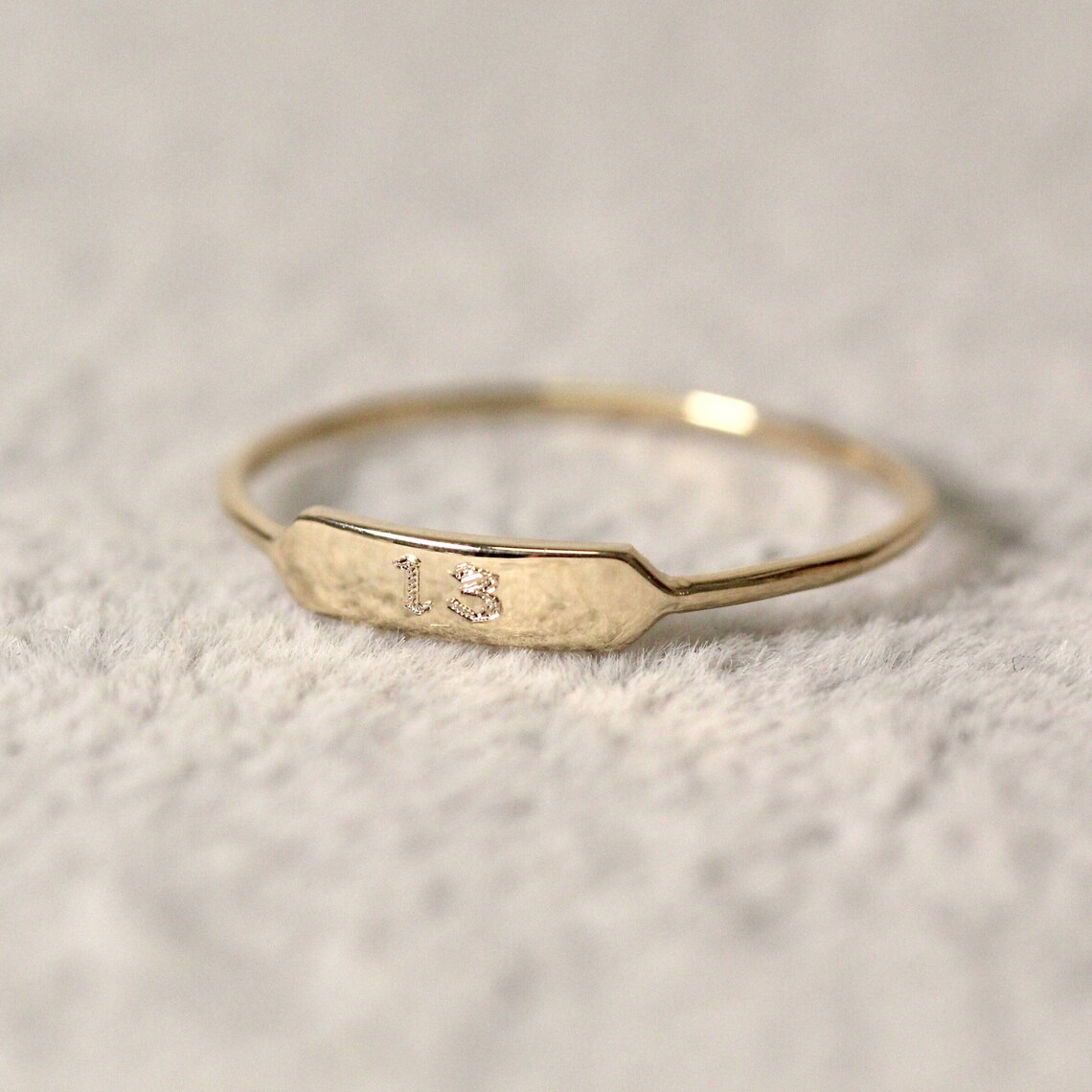 14k Gold Bar Signet Ring. Plain Modern Signet Ring, 18k Rose Signet ...