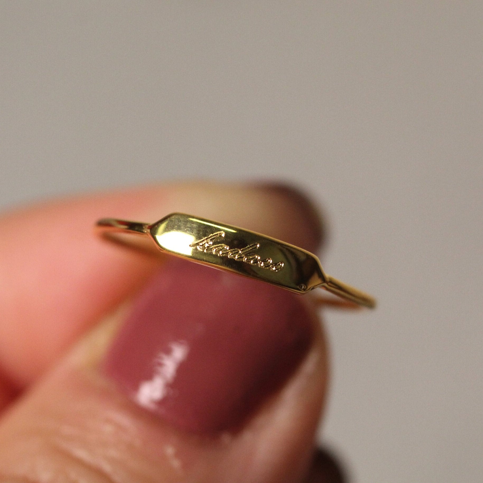 14k Gold Bar Signet Ring. Plain Modern Signet Ring, 18k Rose Signet ...