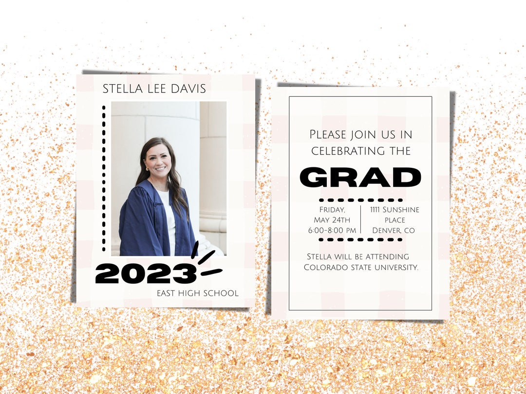 Editable Modern Graduation Announcement - Etsy