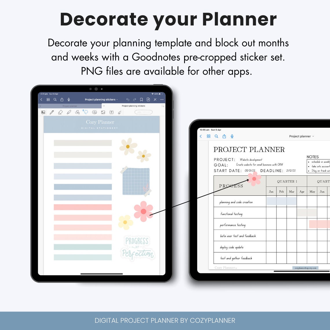 Digital Project Planner Pdf and Tracker Template for Goodnotes and Ipad ...