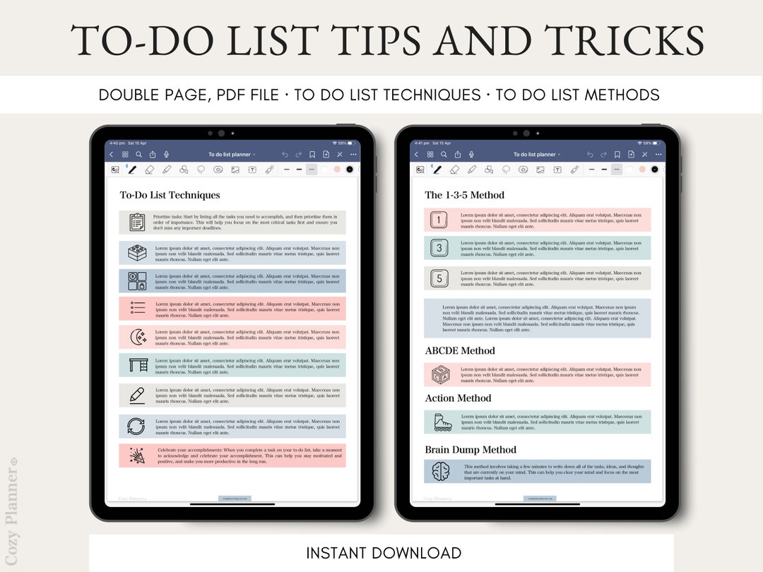 To Do List Guide for Digital Planners and Journals Pdf File - Etsy
