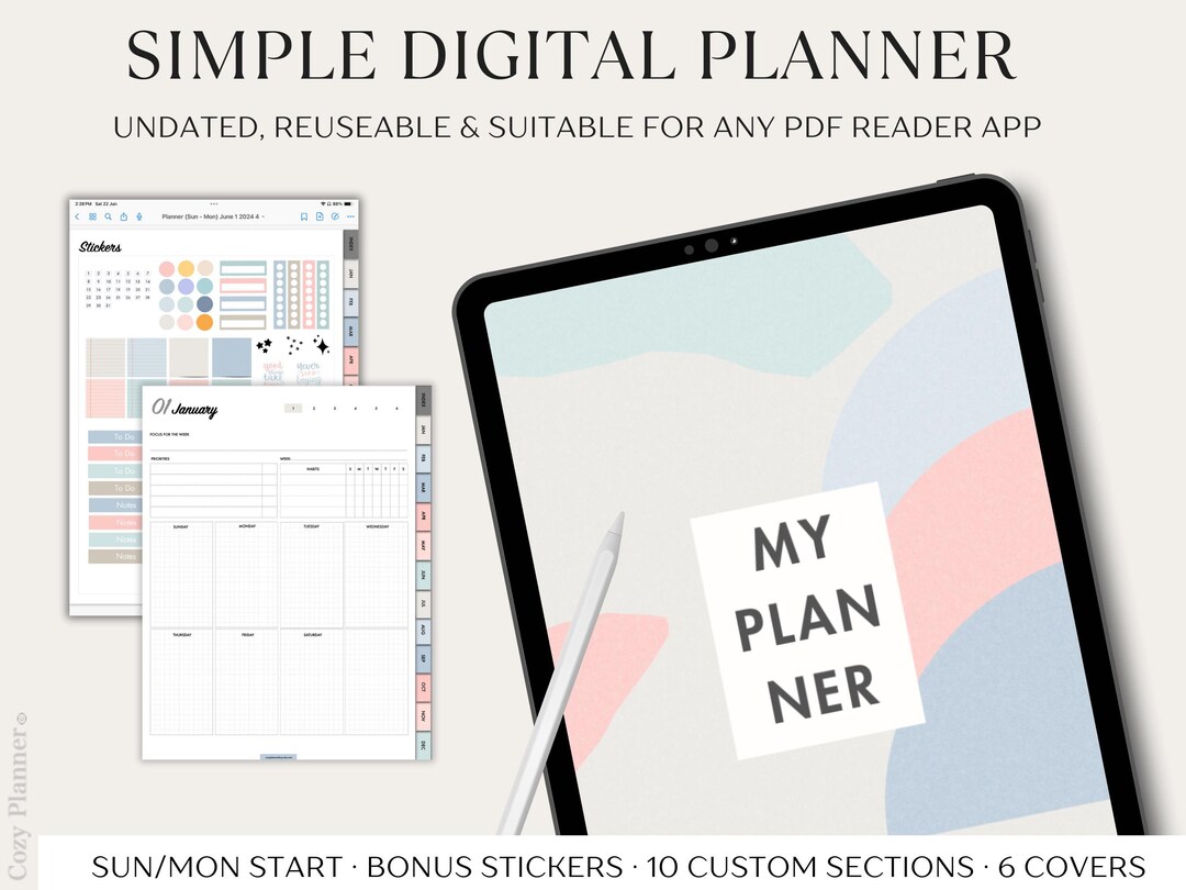 2025 Digital Planner for Ipads and Tablets Minimal Digital Planner ...