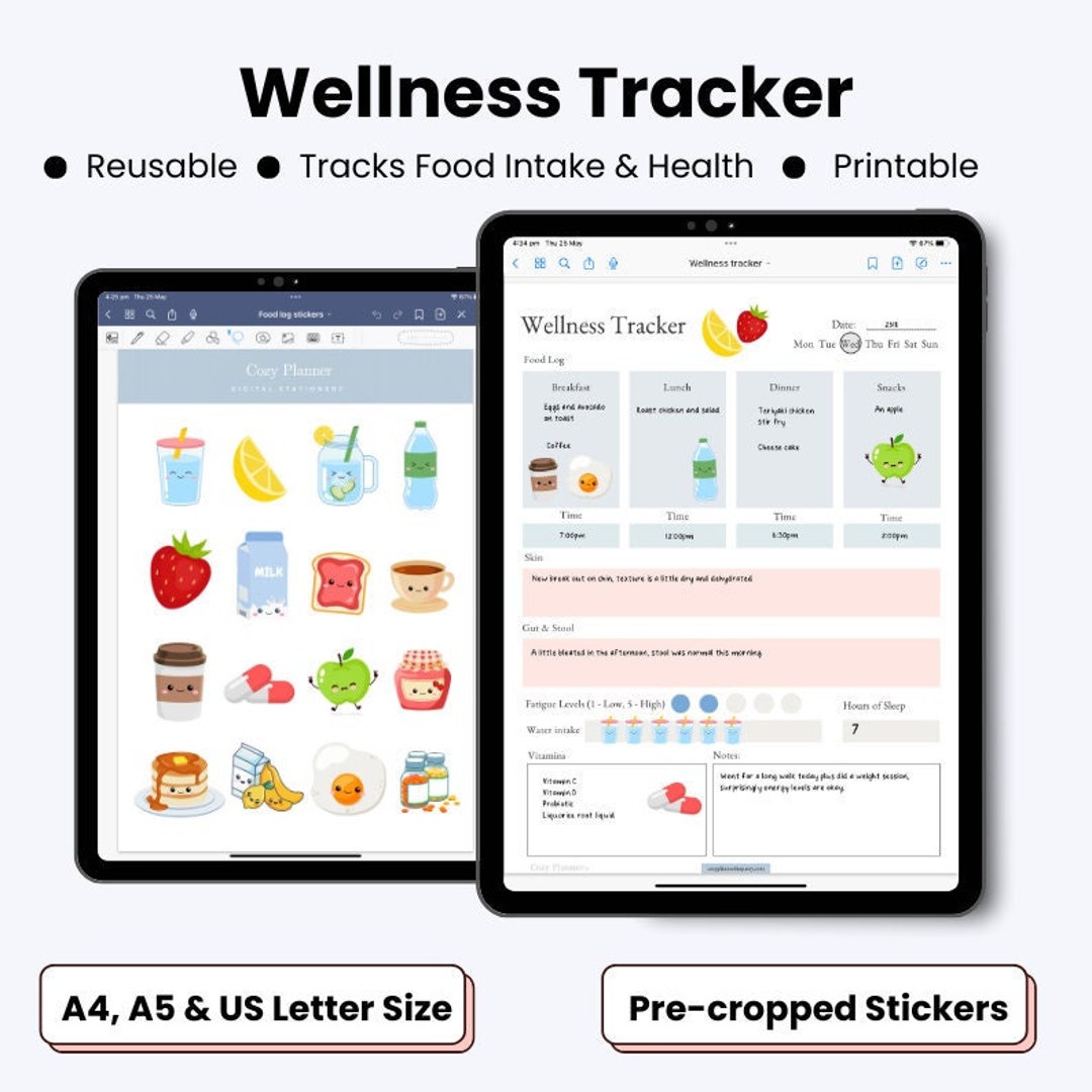 Wellness Tracker for iPad Template for Skin Gut Issues Daily Health ...