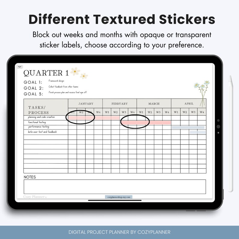 Digital Project Planner Pdf and Tracker Template for Goodnotes and Ipad ...