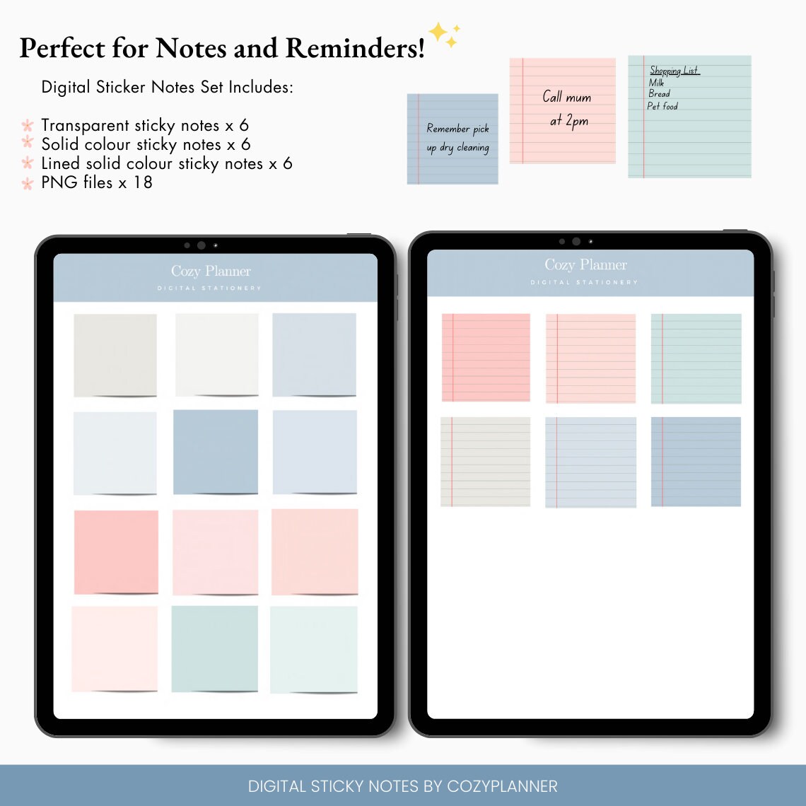 Digital Planner Sticky Notes for Studying and Planning Post It - Etsy