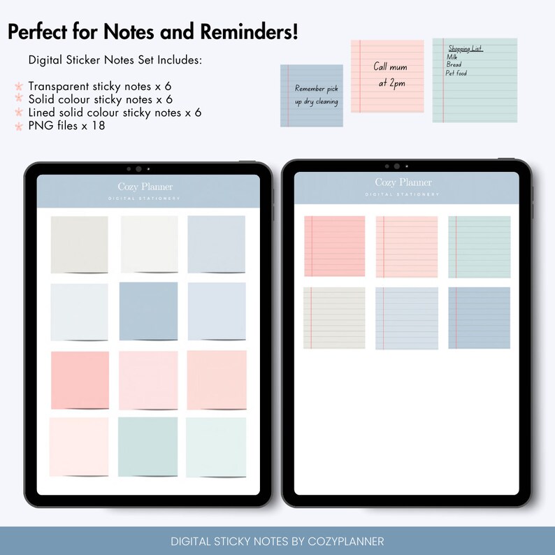 Digital Planner Sticky Notes for Studying and Planning Post It Notes ...