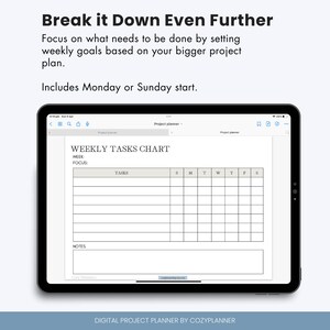 Digital Project Planner Pdf and Tracker Template for Goodnotes and Ipad ...