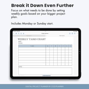 Blue Digital Project Planner for Goodnotes and Notability, for Managing ...