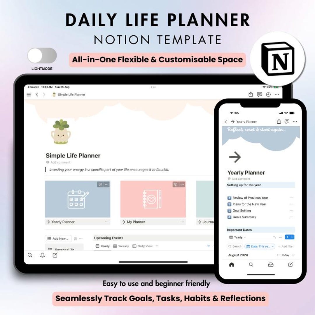 Notion Life Planner Notion Life Os Notion Life Template Notion Life Organiser Notion Life ...
