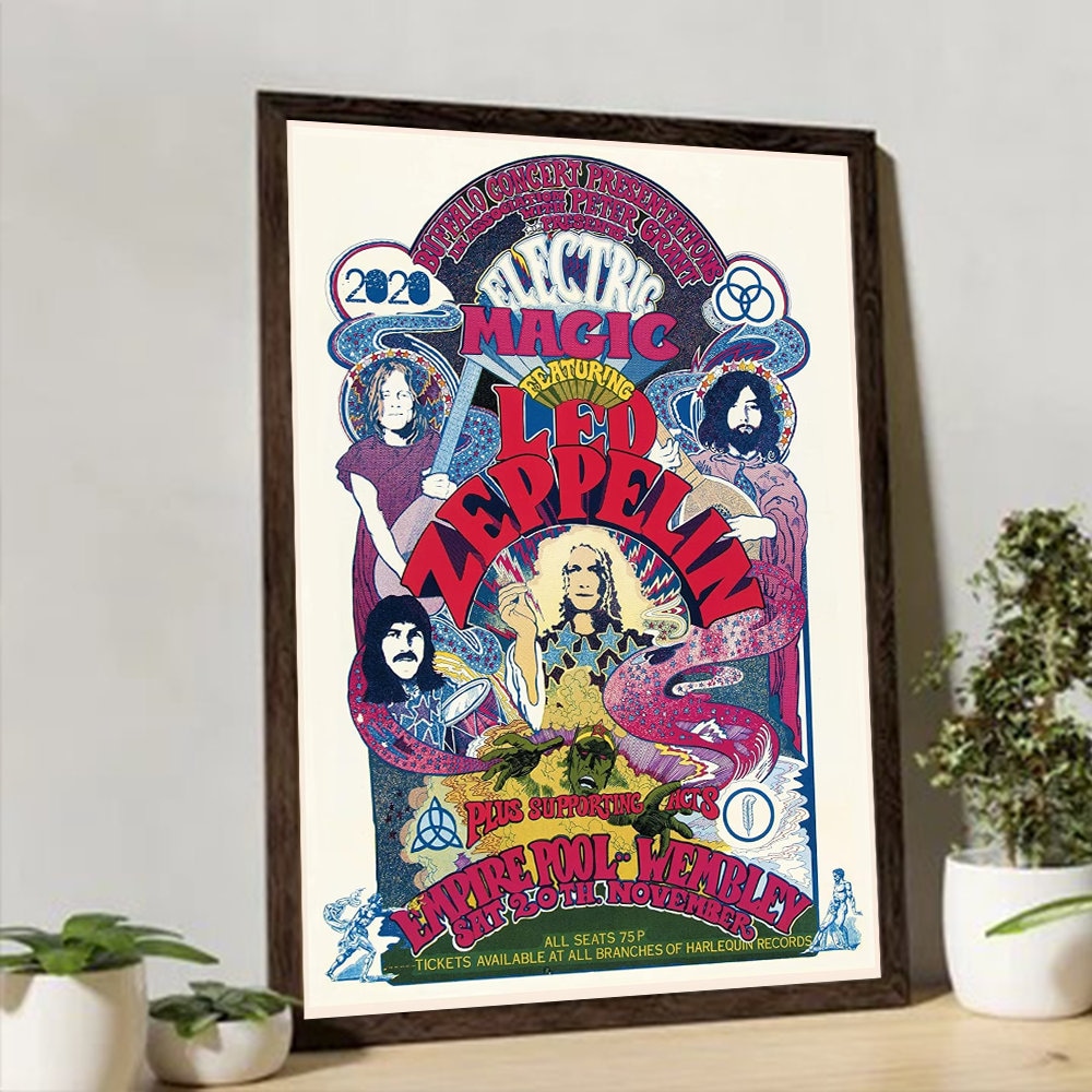 LED ZPELIN live at Wembley Concert Poster, Music Poster, Wall Art sold ...