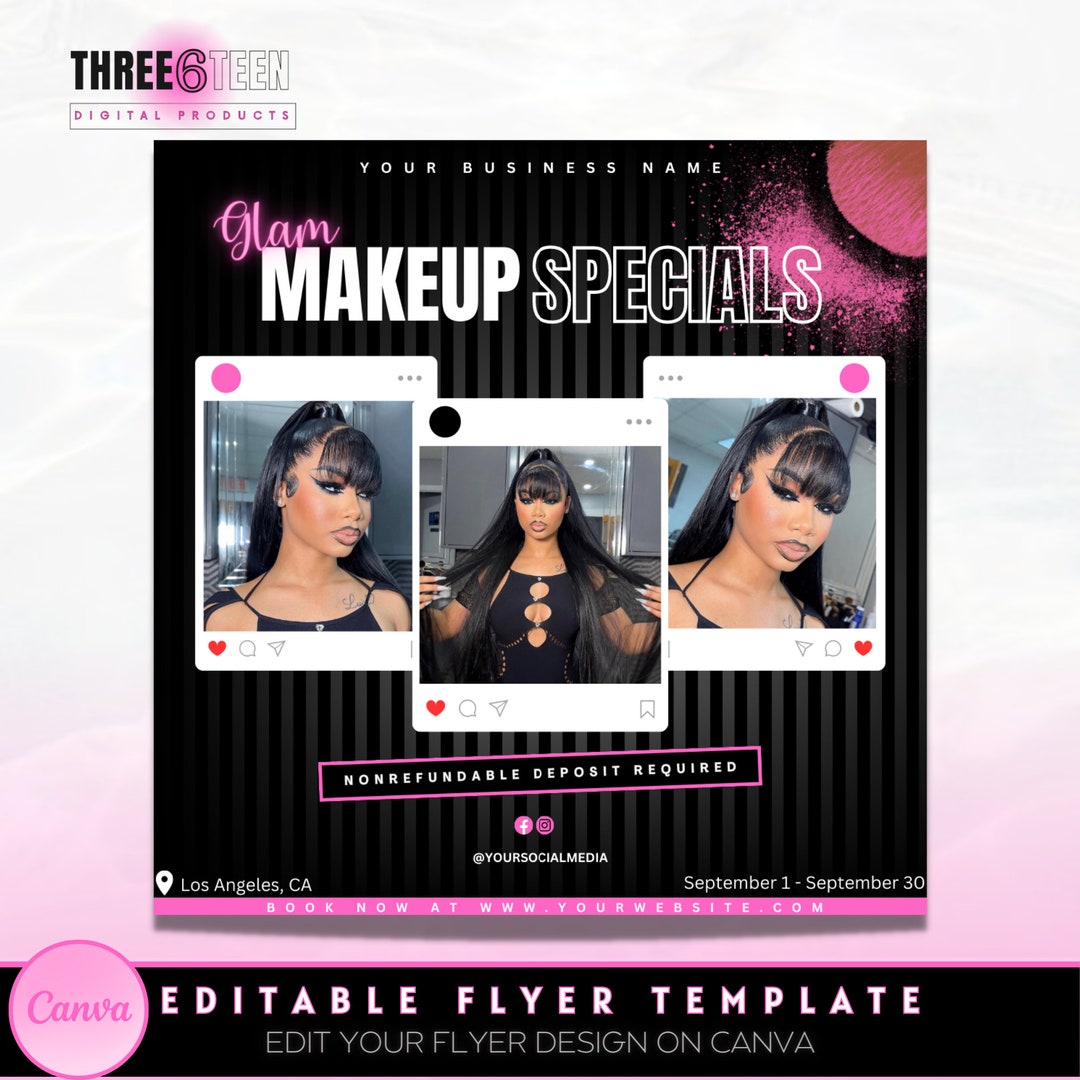 DIY Glam Makeup Specials Flyer| Makeup Artist Flyer Makeup Deals Flyer ...