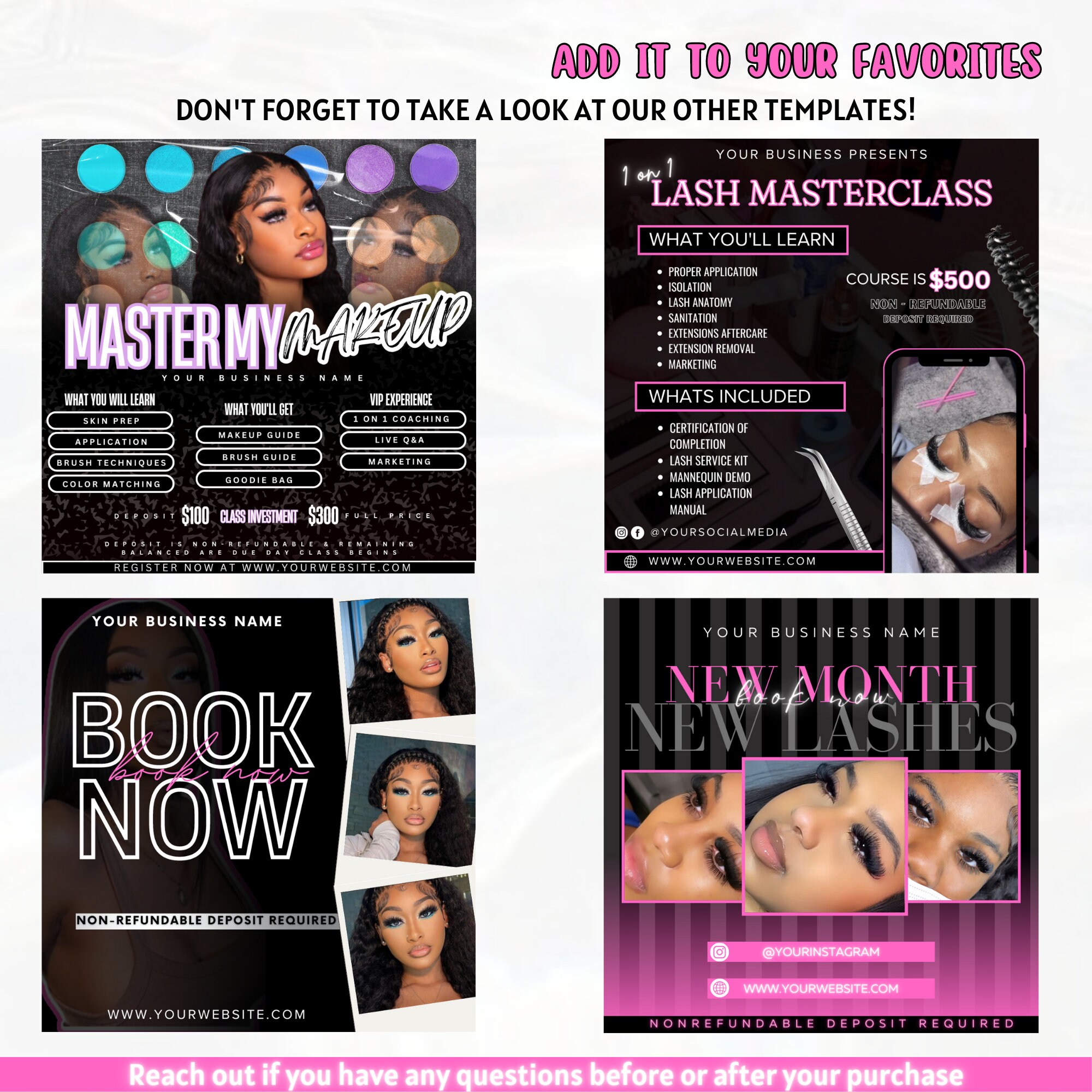 DIY Text Marketing Flyer Boutique Lash Tech Hairstylist Nail Mua Beauty ...