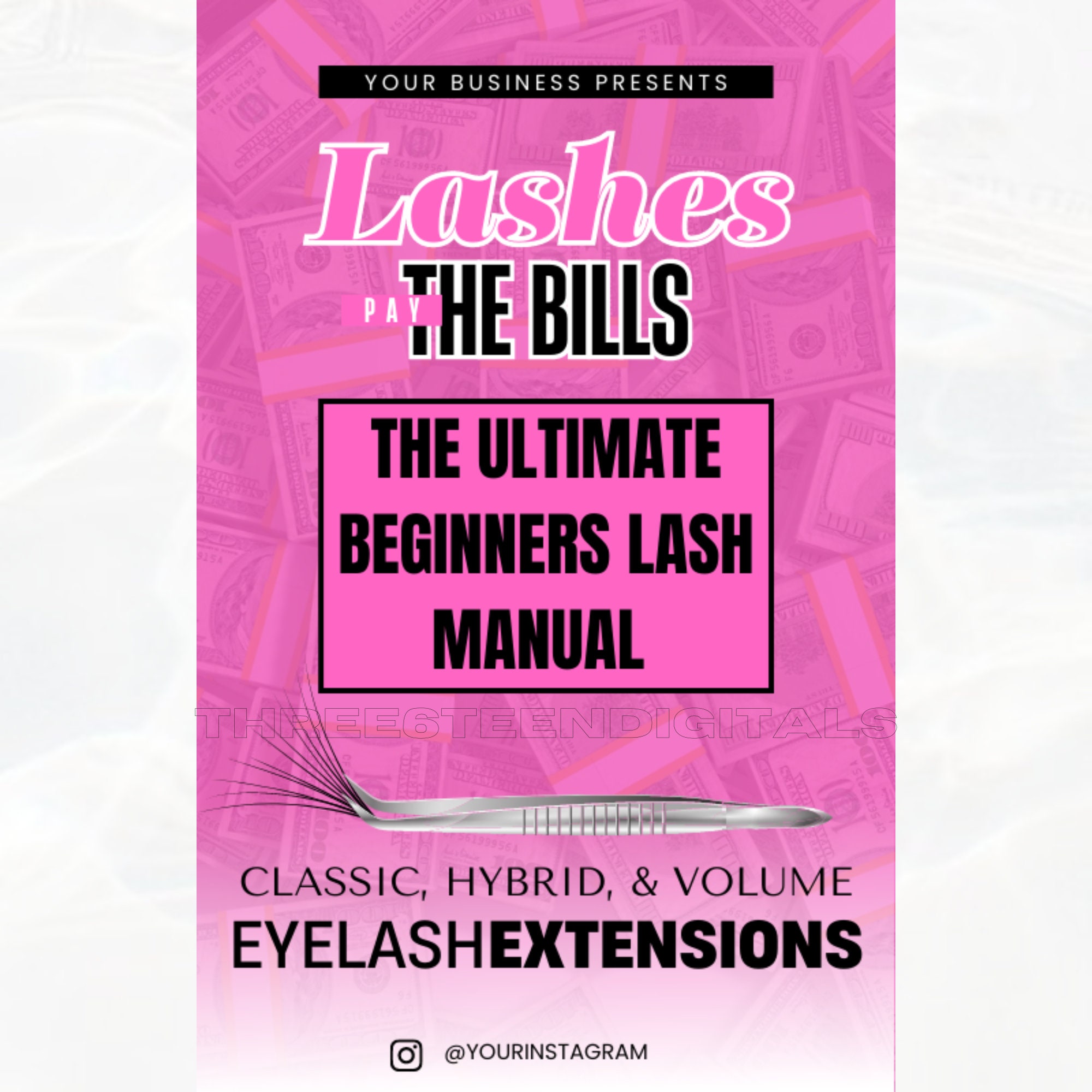 Ebook Cover Template Lash Manual Cover Design Lash Tech Beauty Business ...