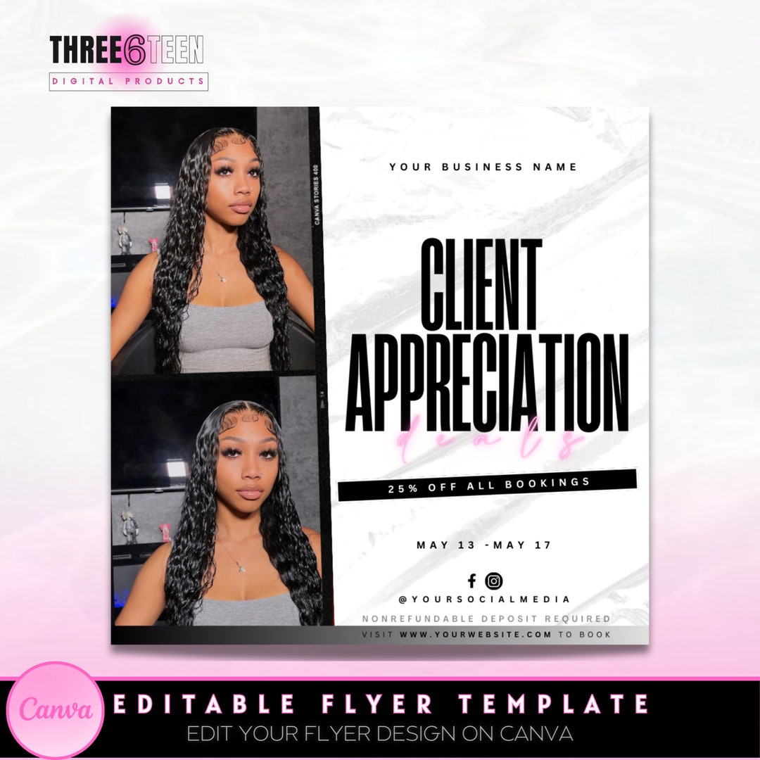 DIY Client Appreciation Flyer| Book Now Flyer Appointment Flyer Make up ...