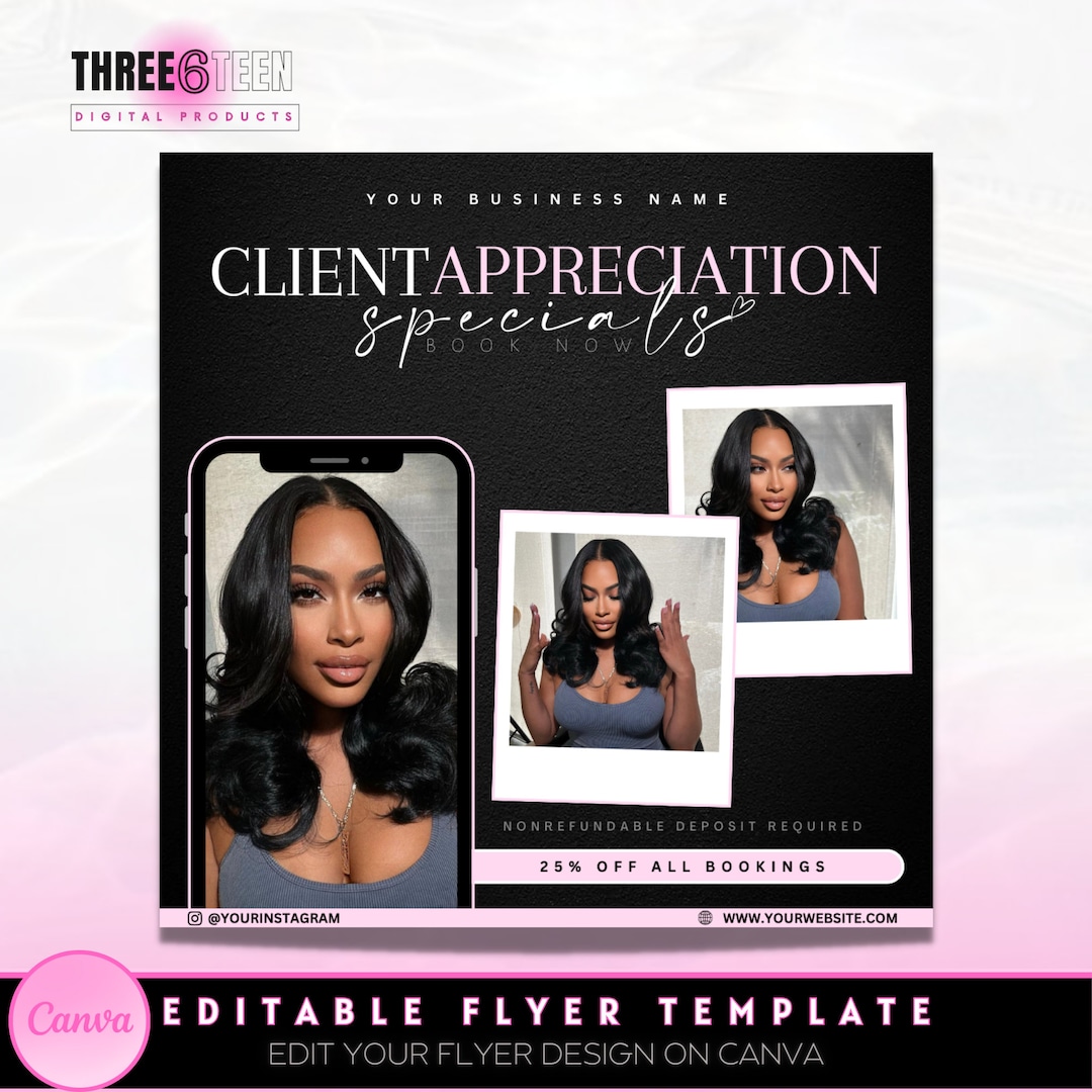DIY Client Appreciation Specials Flyer| Lash Sale Nail Sale Install ...