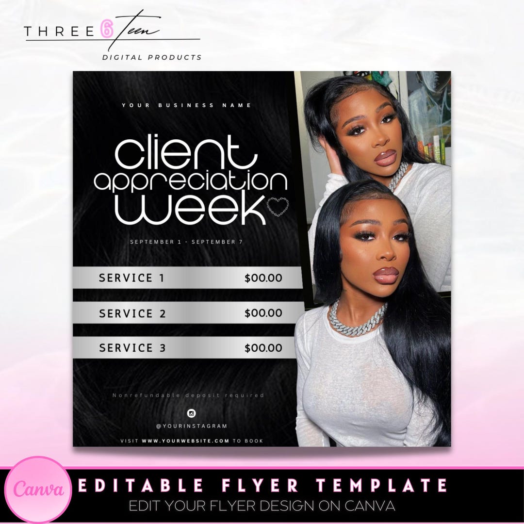 DIY Client Appreciation Specials Flyer| Sale Flyer, Book Now Hair ...