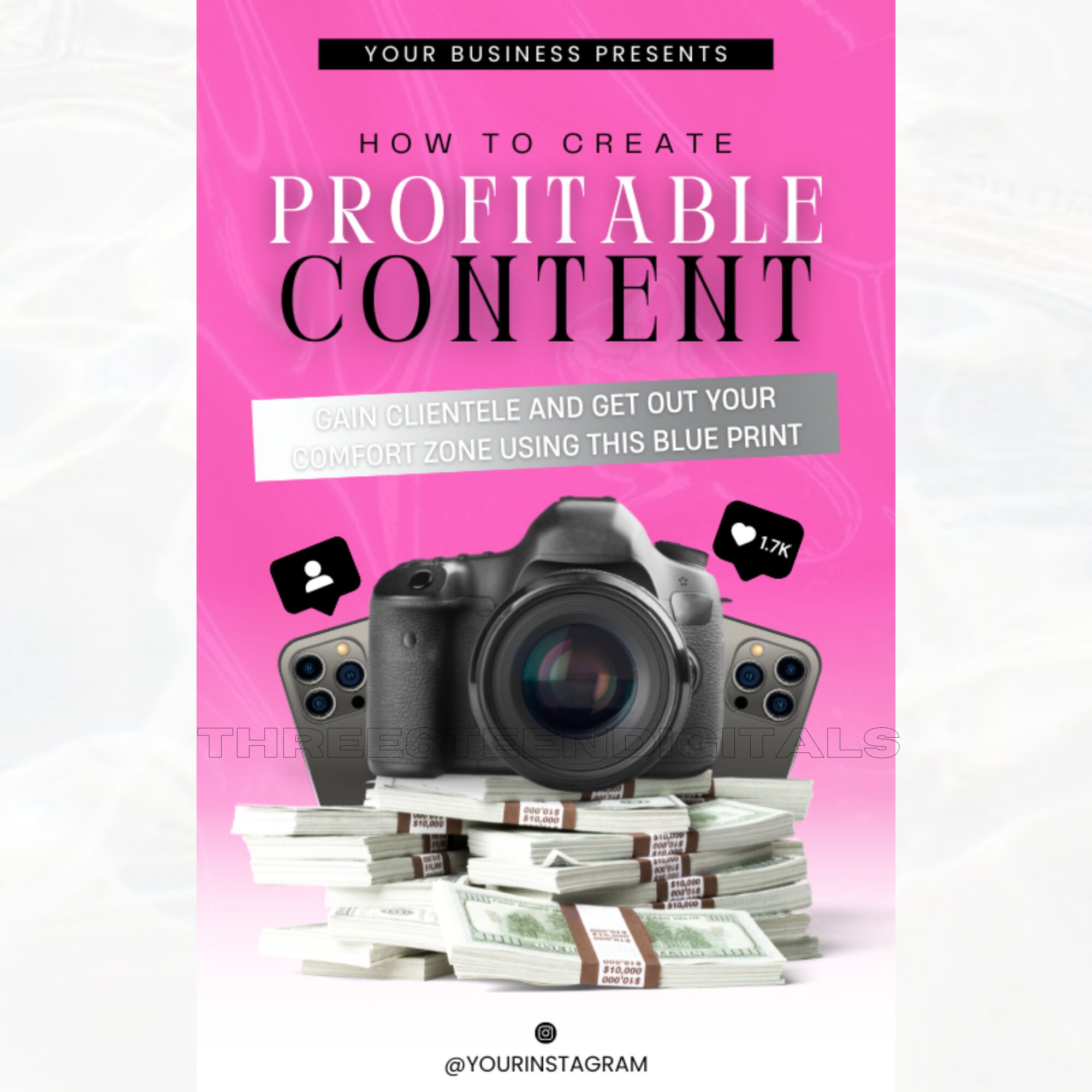 Ebook Cover Template Content Creation Entrepreneur Guide How to Digital ...