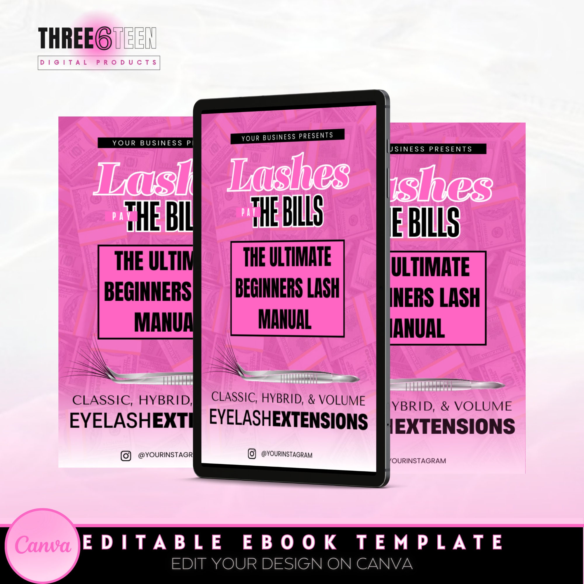 Ebook Cover Template Lash Manual Cover Design Lash Tech Beauty Business ...