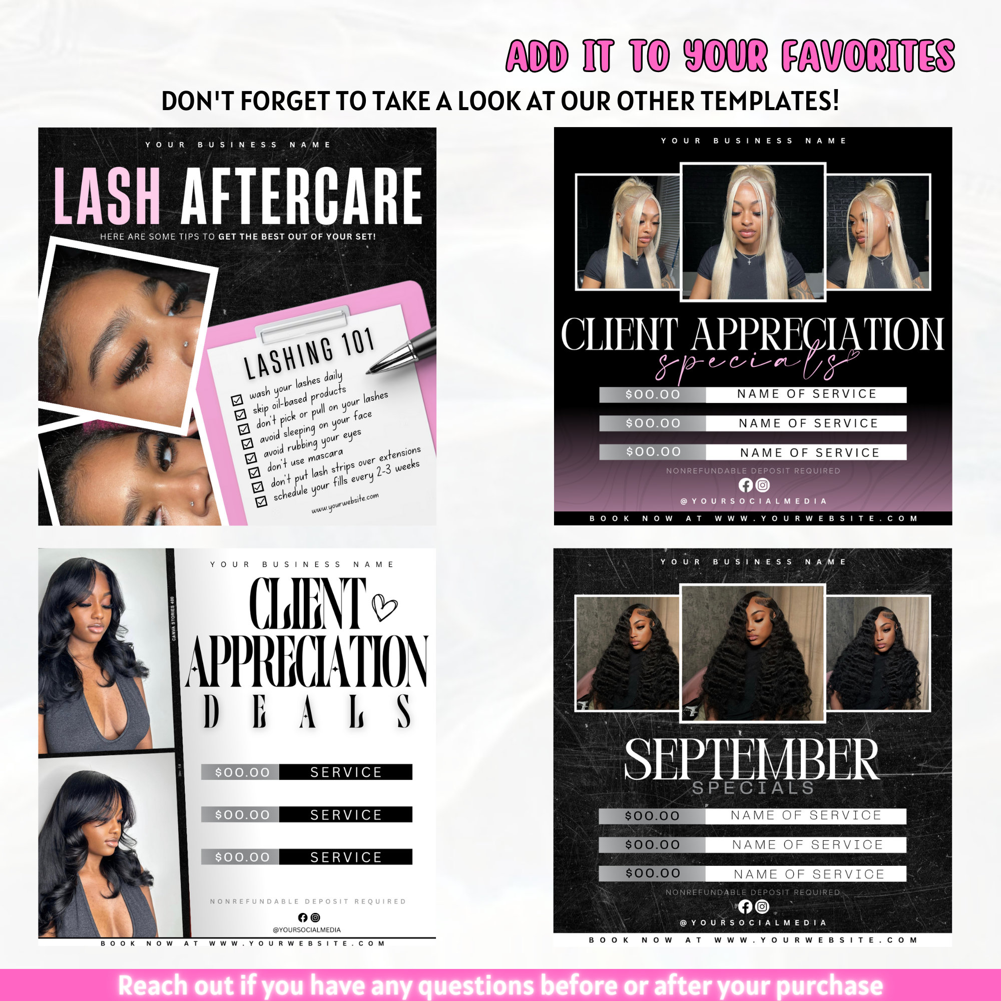 DIY Client Appreciation Specials Flyer Lash Sale Nail Sale Install Sale ...