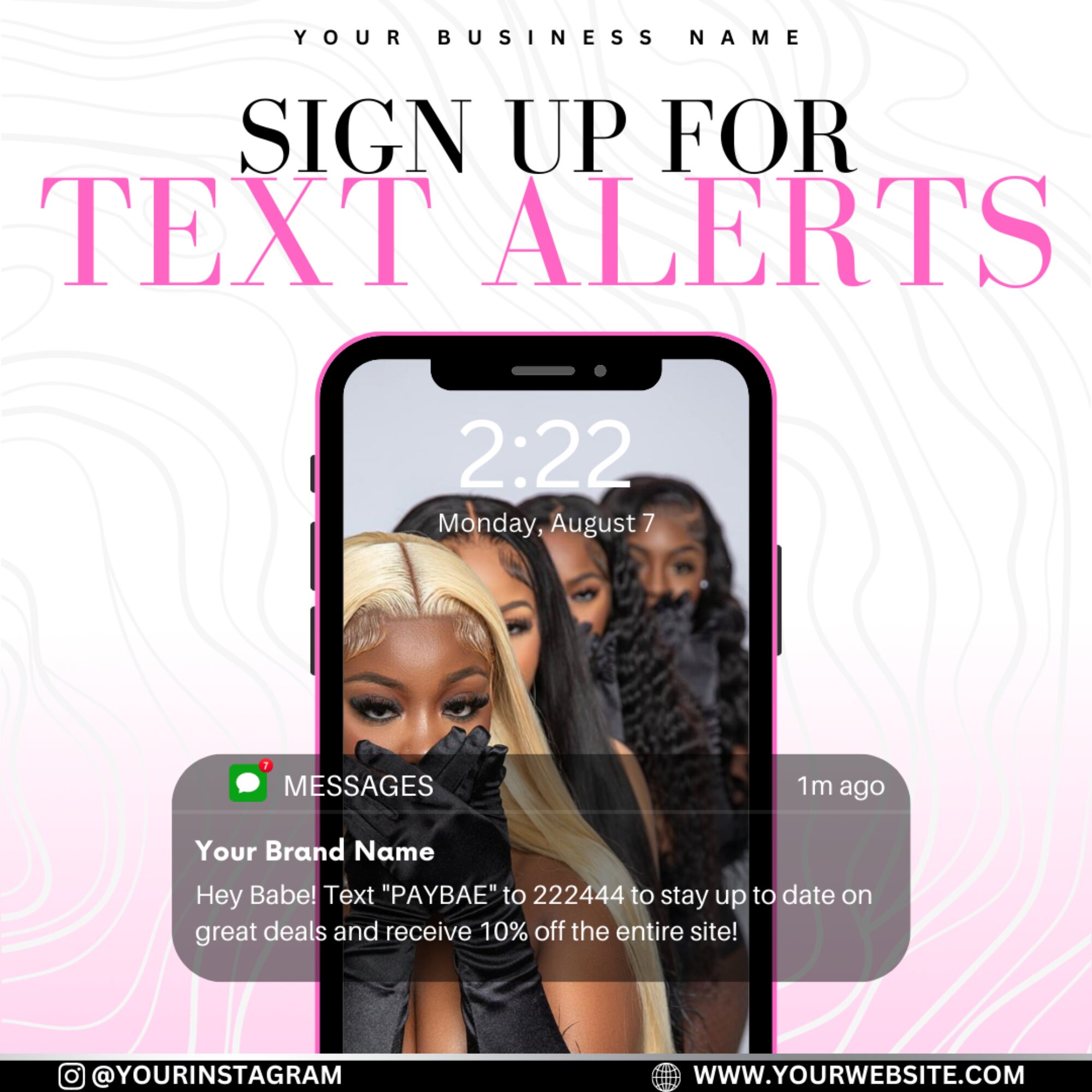 DIY Text Marketing Flyer Subscribe Text Messaging Flyer for Boutique ...