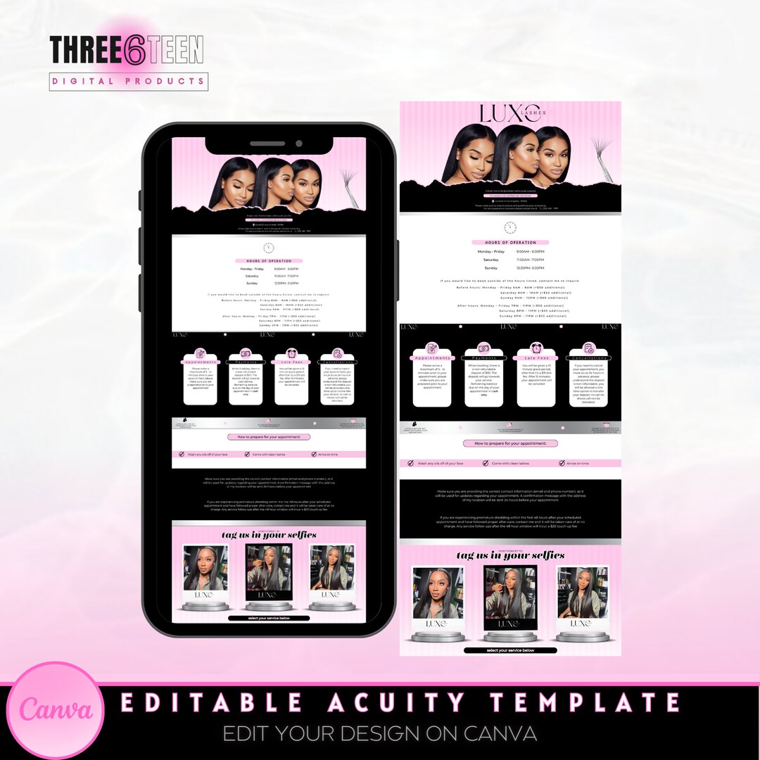 DIY Luxury Acuity Scheduling Template| Acuity Booking Site for Business ...