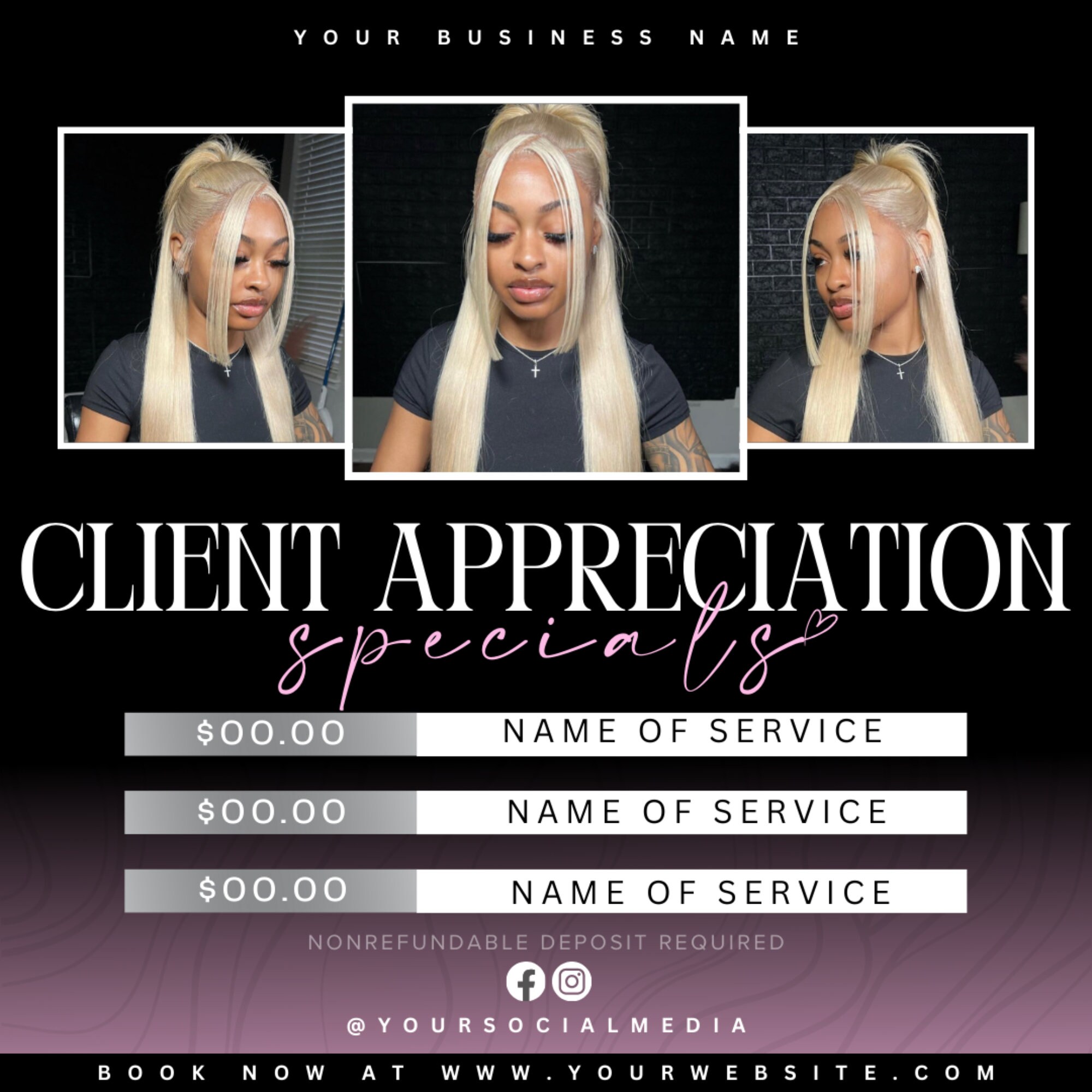 DIY Client Appreciation Specials Flyer Lash Sale Nail Sale Install ...
