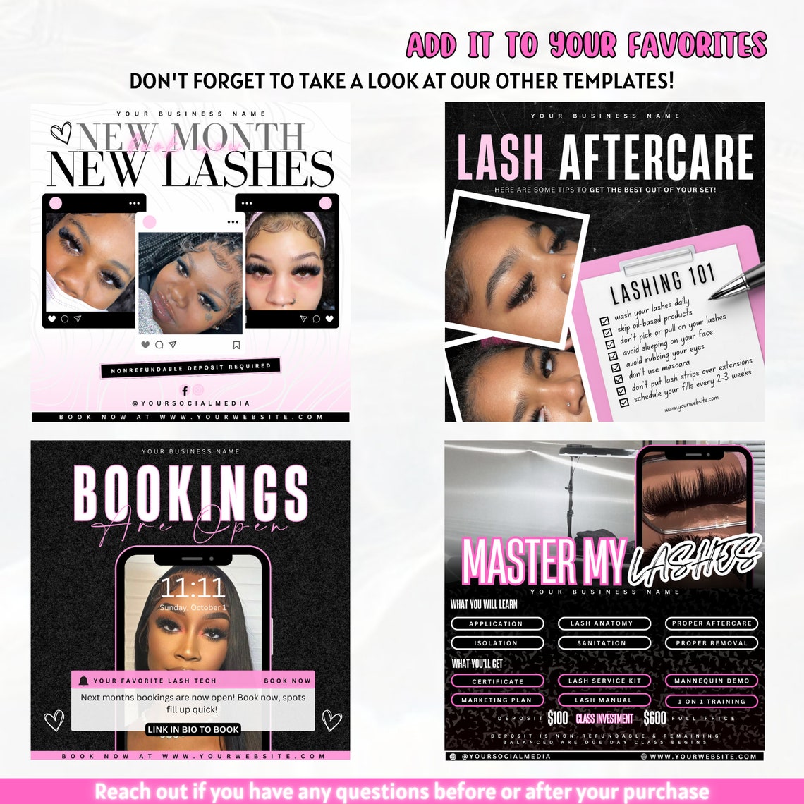 DIY Lash Tech Flyer Lash Flyer Book Fill Ins Flyer Nail Tech ...