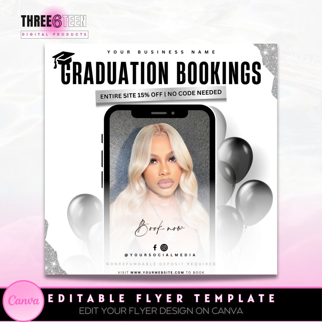 DIY Graduation Appointments Flyer Graduation Install Makeup Lashes ...