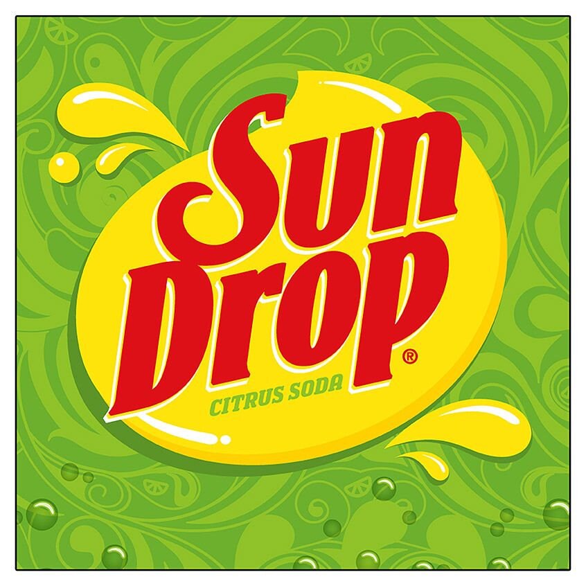 Sundrop Citrus Soda Pop Modern Logo 12 Square Heavy Duty USA Made Metal ...