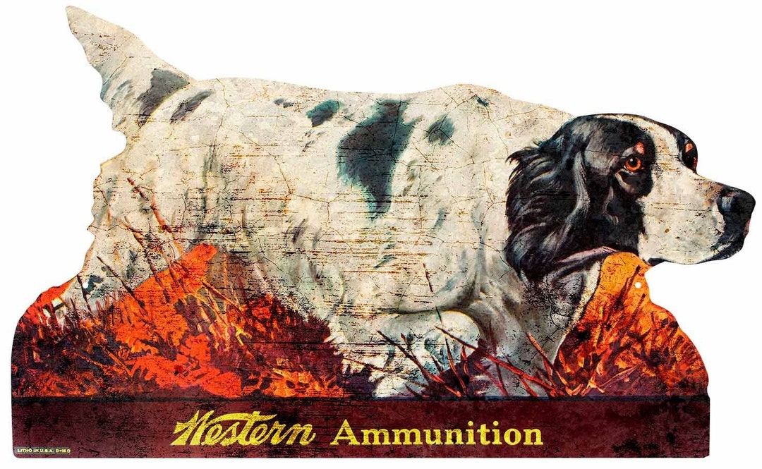 Western Ammunition Black White Dog 20 Wide Heavy Duty USA Made Metal ...