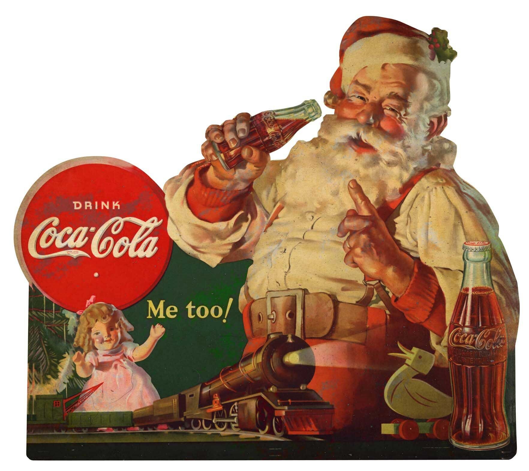 Coca Cola Santa Claus Christmas Train 23 Heavy Duty USA Made Metal ...