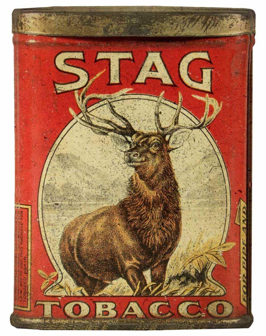 Stag Tobacco Buck Deer Can Shape 25" Heavy Duty USA Made Metal ...