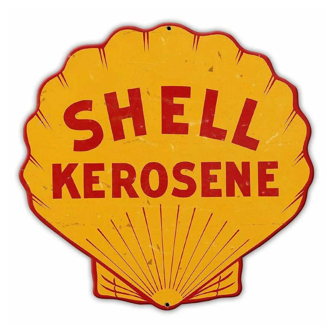 Shell Kerosene Logo 15" Heavy Duty USA Made Metal Gas Station ...
