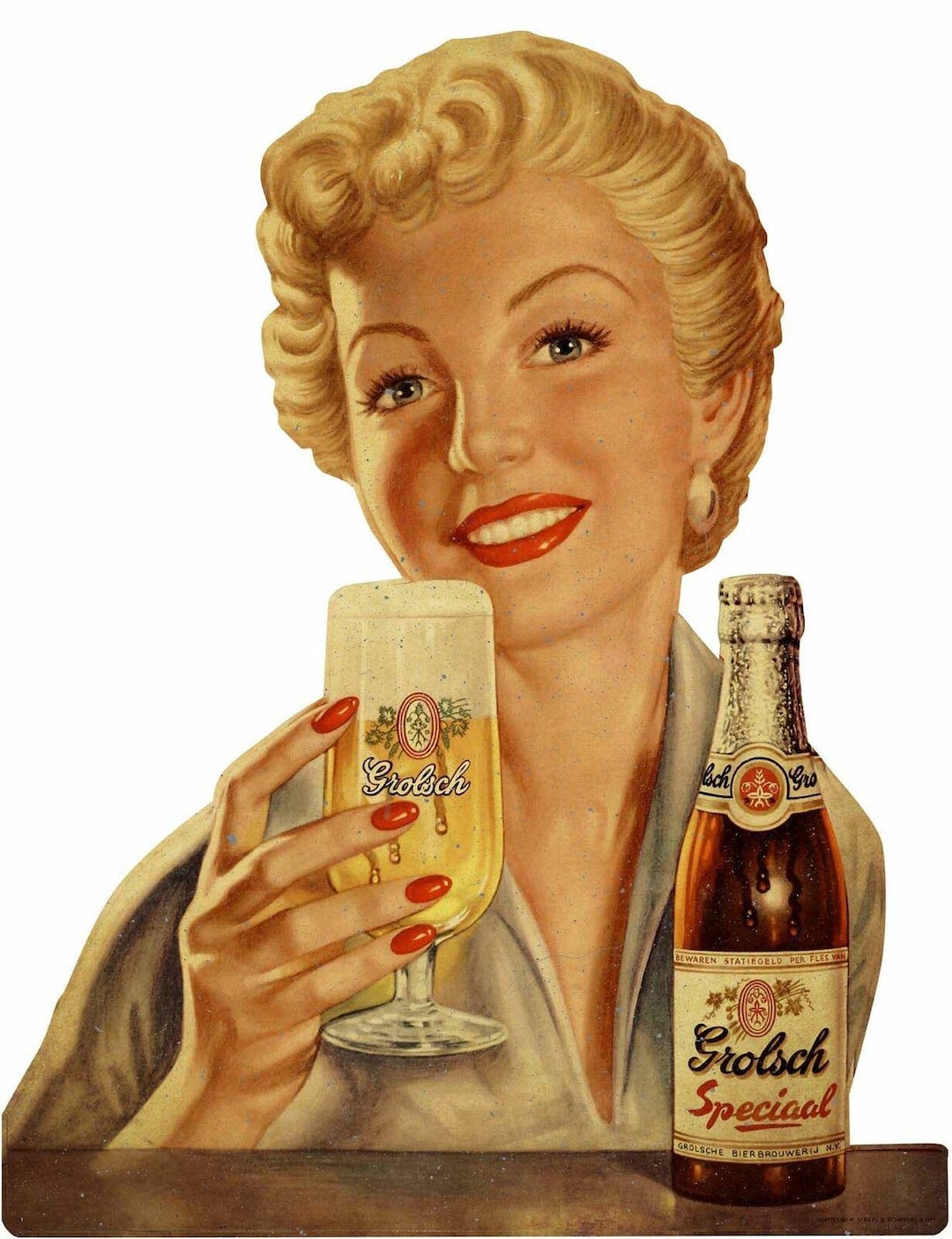 Grolsch Speciaal Beer Blonde Lady 23" Heavy Duty USA Made Metal ...