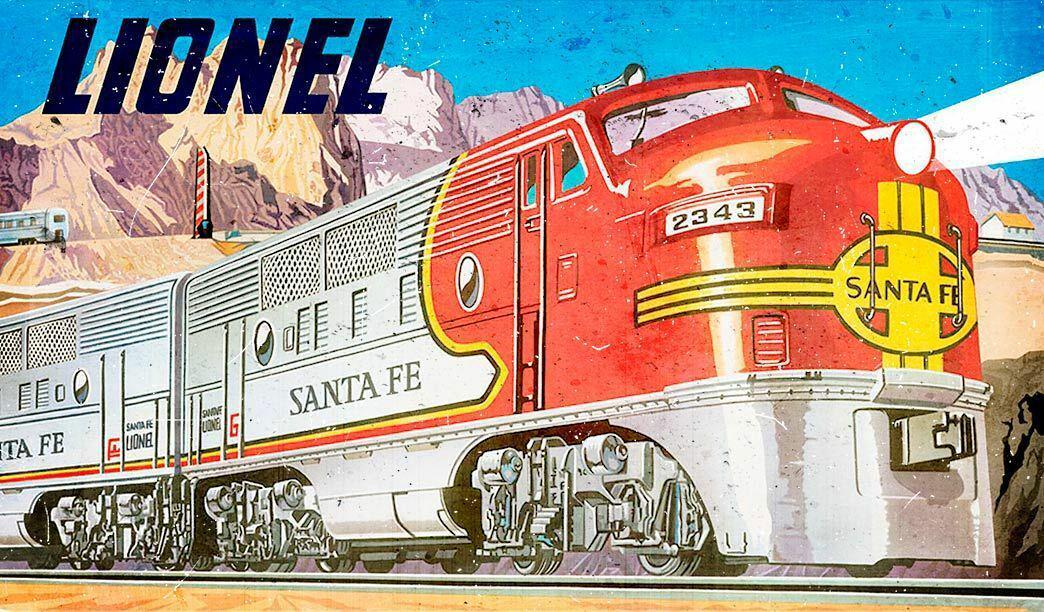 Santa Fe Railroad Lionel Toy Train 14" Heavy Duty USA Made Metal RR ...