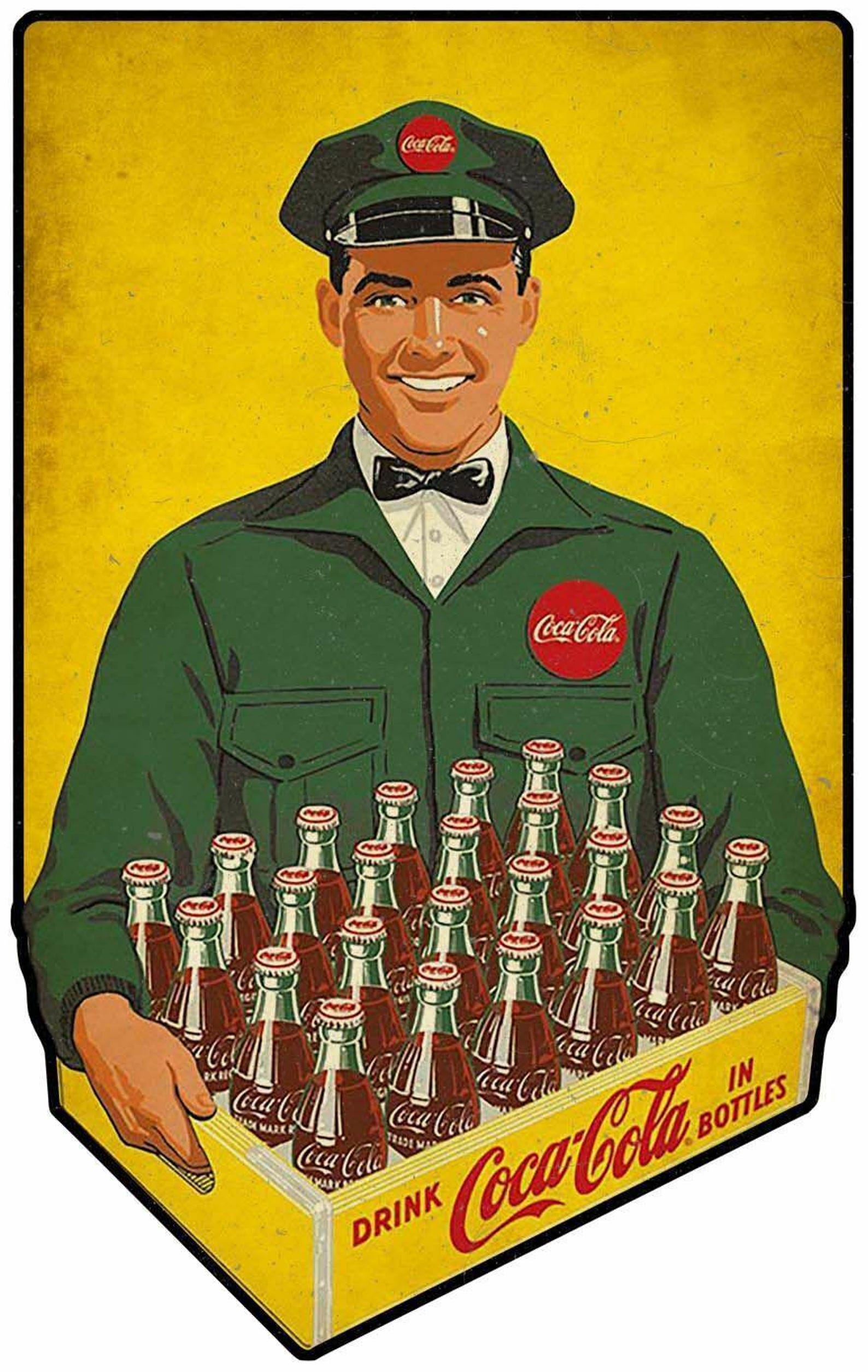Coca Cola Delivery Man Crate of Cokes 18" Heavy Duty USA Metal ...