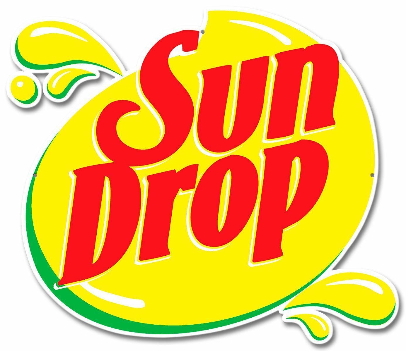 Sundrop Soda Pop Big Splash Tear Drop 19" Heavy Duty USA Made Metal ...