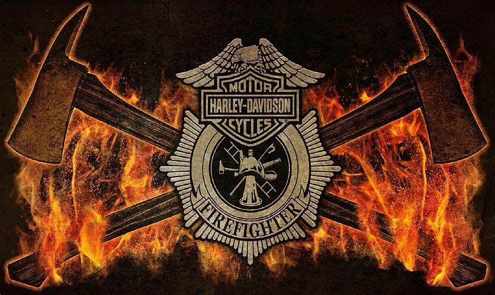 Harley Davidson Motorcycles Firefighter Fire 14" Heavy Duty USA Made ...