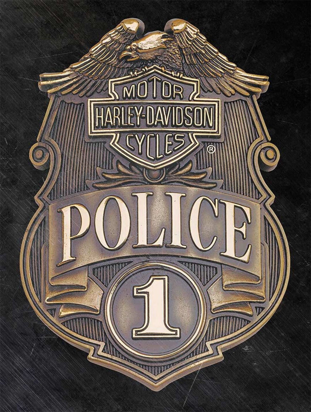 Harley Davidson Motorcycles Police Badge 16" Heavy Duty USA Made Metal ...