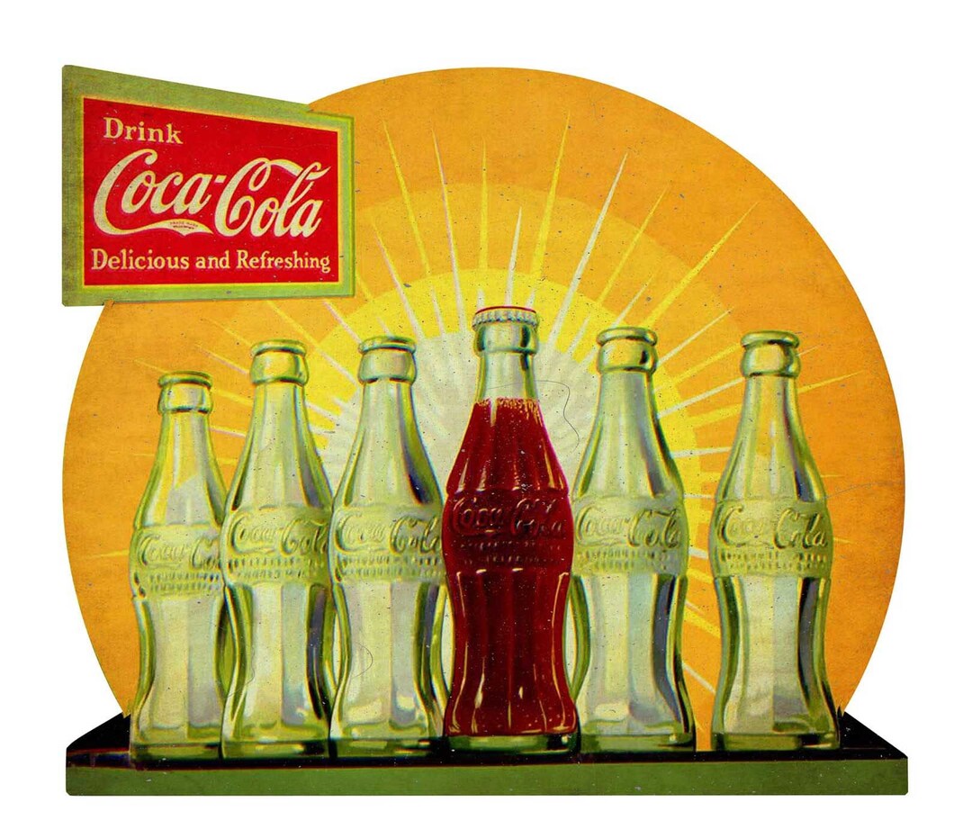 Coca Cola Sun Rising Coke Bottles 22 Heavy Duty USA Made Metal General ...